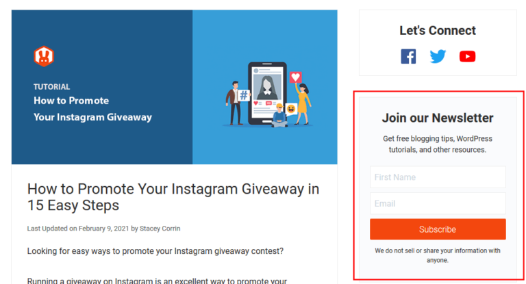 12 Effective Newsletter Signup Examples & Popup Form | Sender