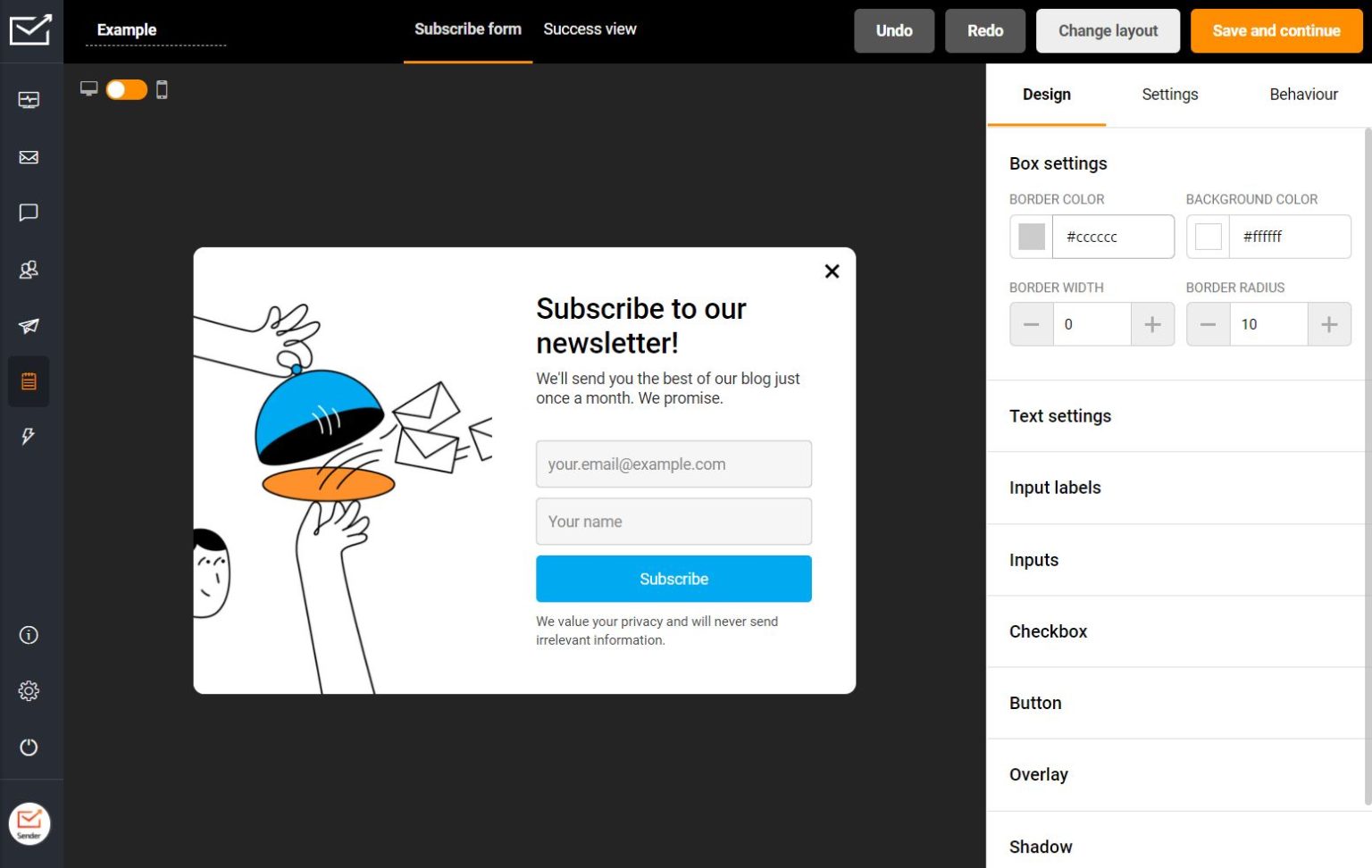 13 Newsletter Signup Examples & How to Create an Effective Form | Sender