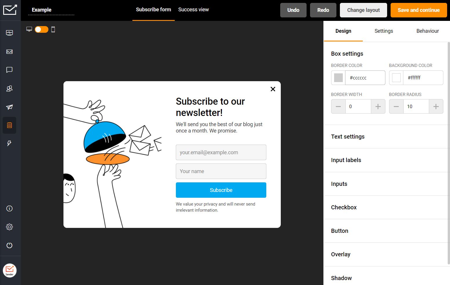 13 Newsletter Signup Examples & How to Create an Effective Form | Sender