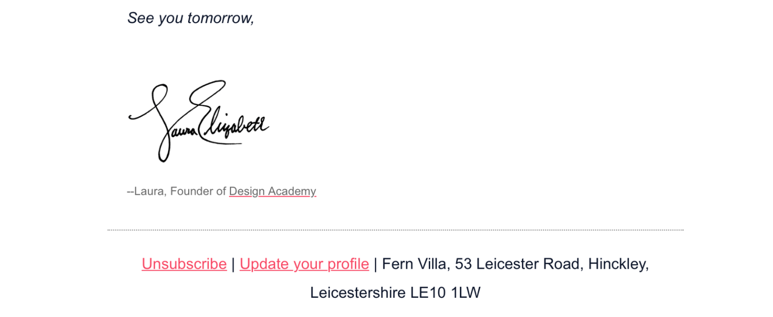11 Email Footer Best Practices & Examples | Sender