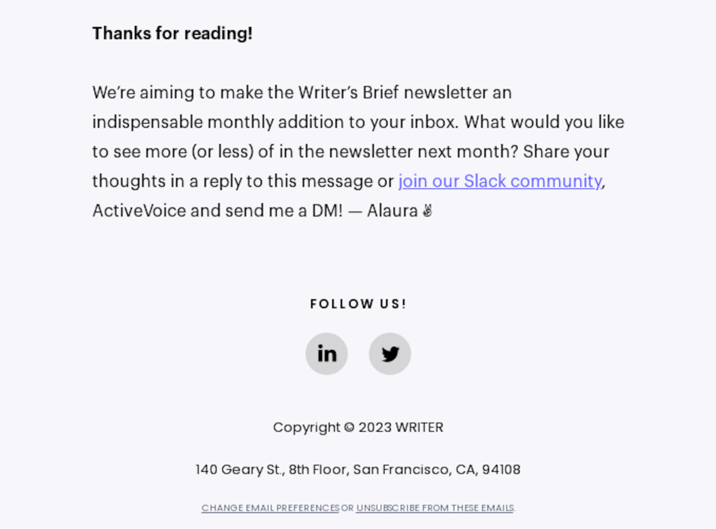 11 Email Footer Best Practices & Examples | Sender