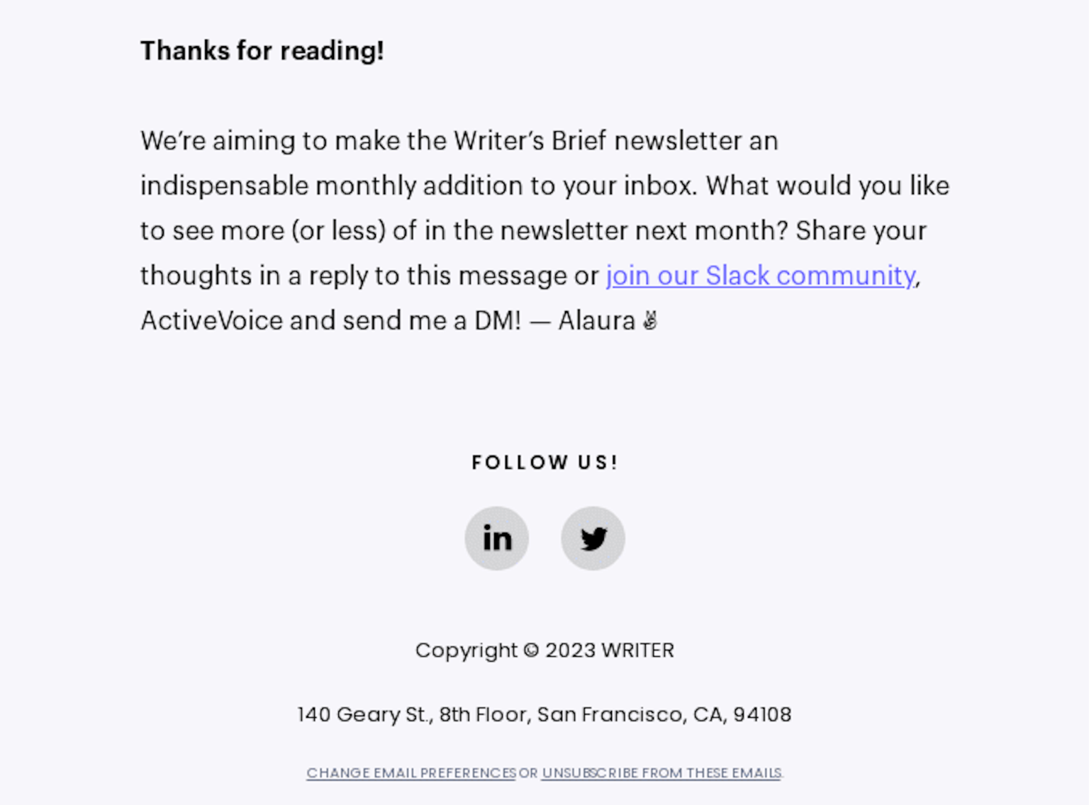 11 Email Footer Best Practices & Examples | Sender